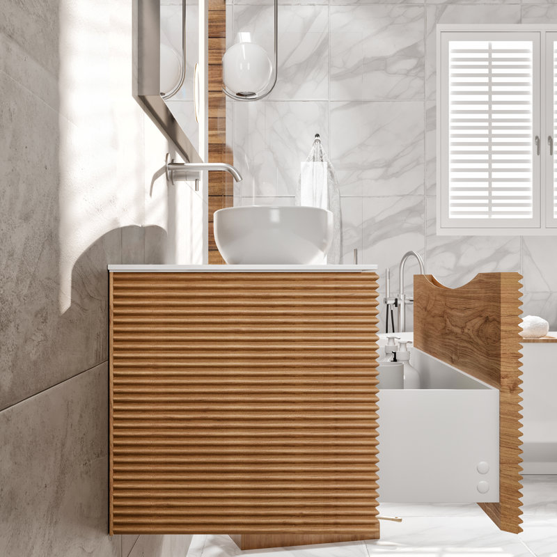 Hokku Designs Kambrey 32'' Single Bathroom Vanity with Solid Surface Top | Wayfair